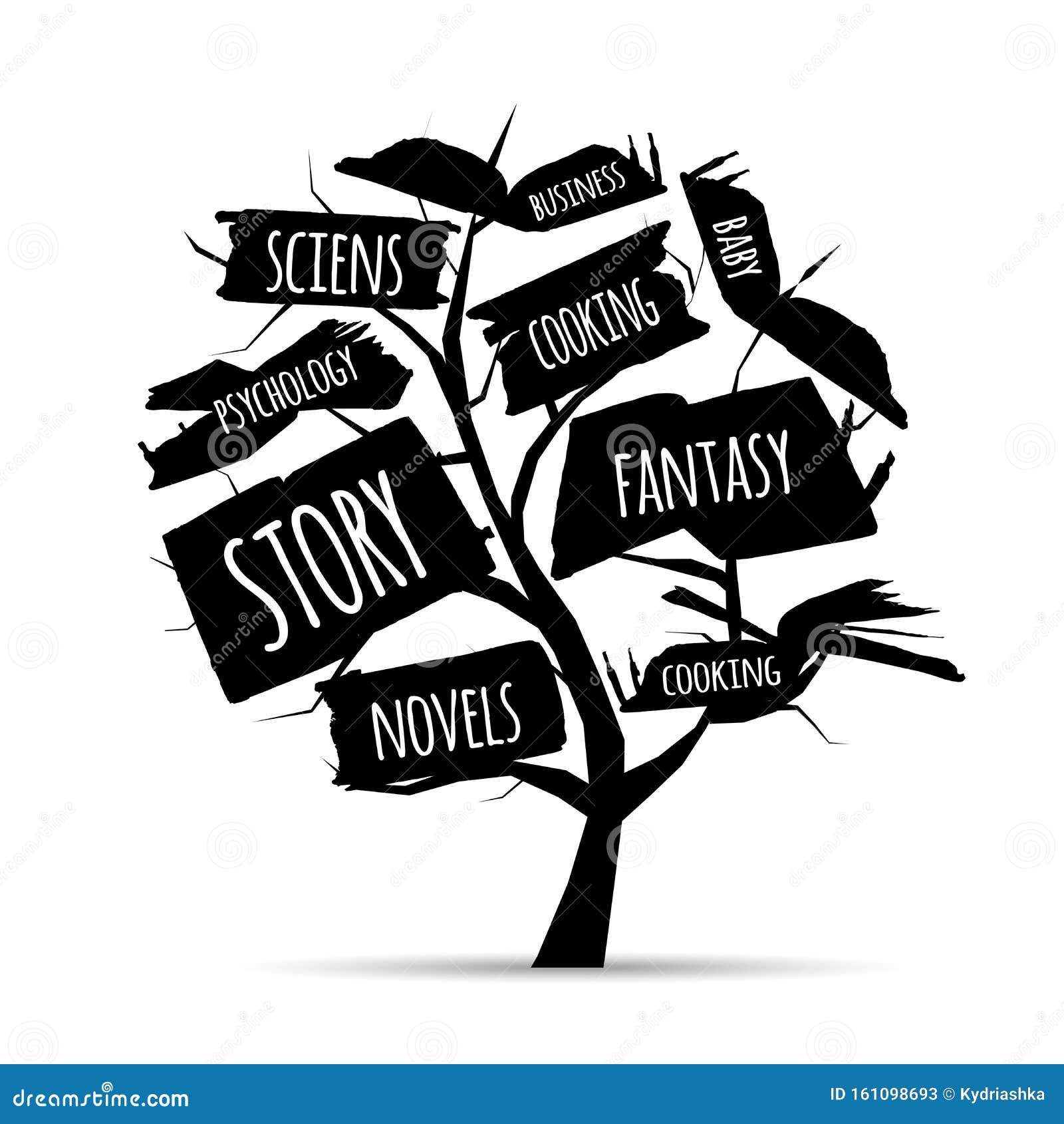 Library Tree with Books for Your Design Stock Vector - Illustration of ...