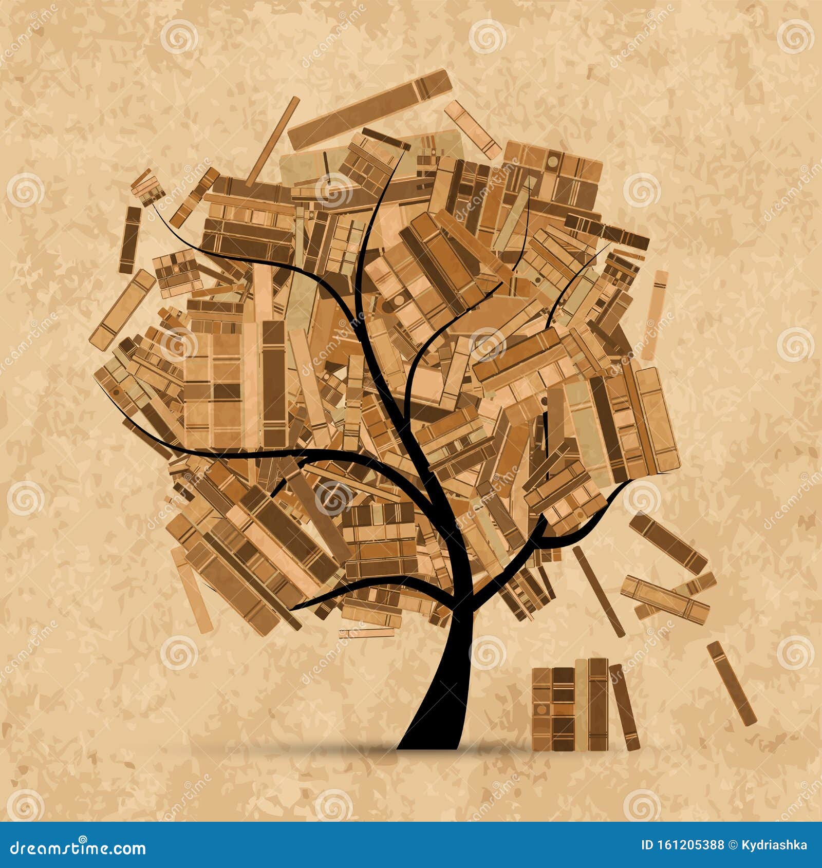 Library Tree with Books for Your Design Stock Vector - Illustration of ...