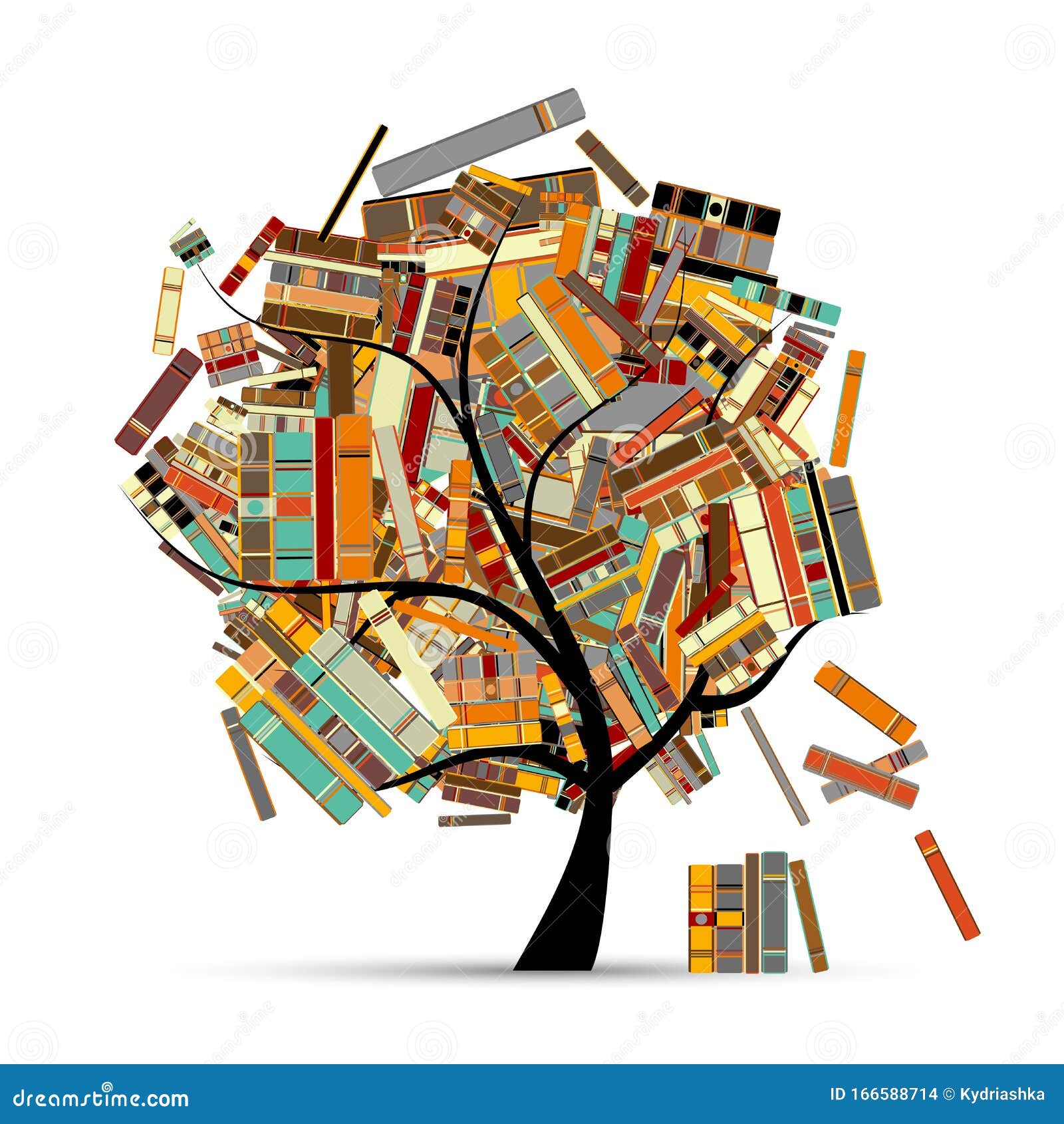 Library Tree with Books for Your Design Stock Vector - Illustration of ...