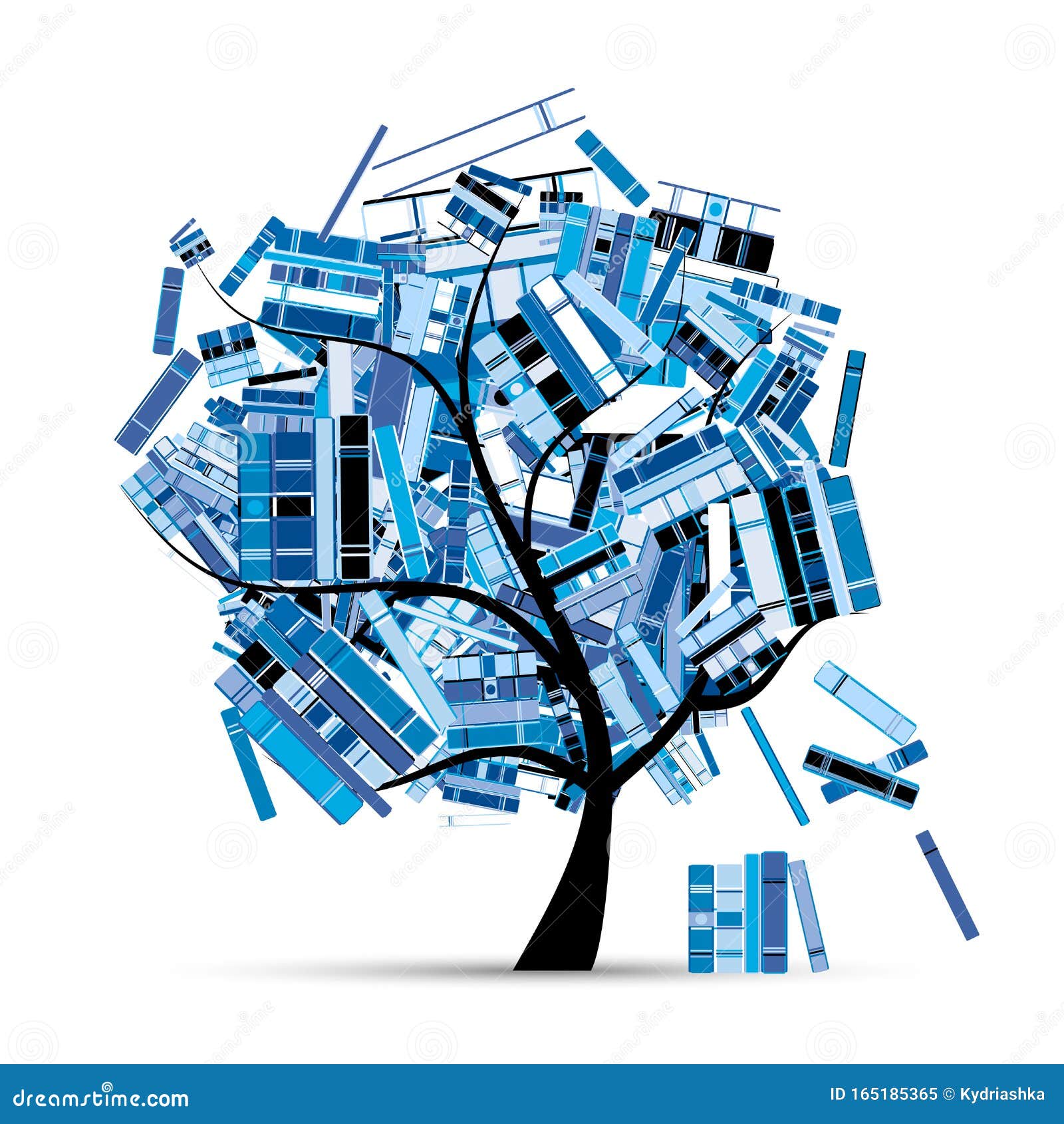 Library Tree with Books for Your Design. Winter Season Stock Vector ...