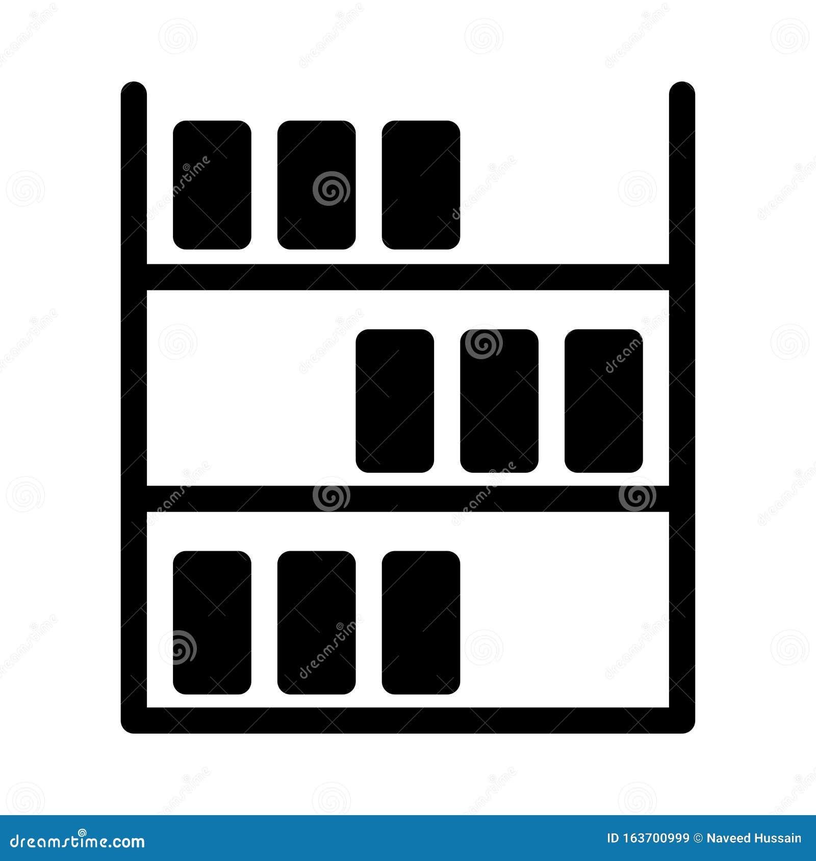 Library Vector Glyph Flat Icon Stock Vector - Illustration of cartoon ...