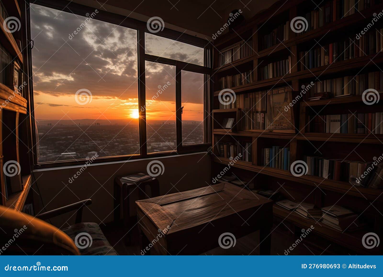 Library, with View of the Sunset, Surrounded by Cozy and Peaceful ...