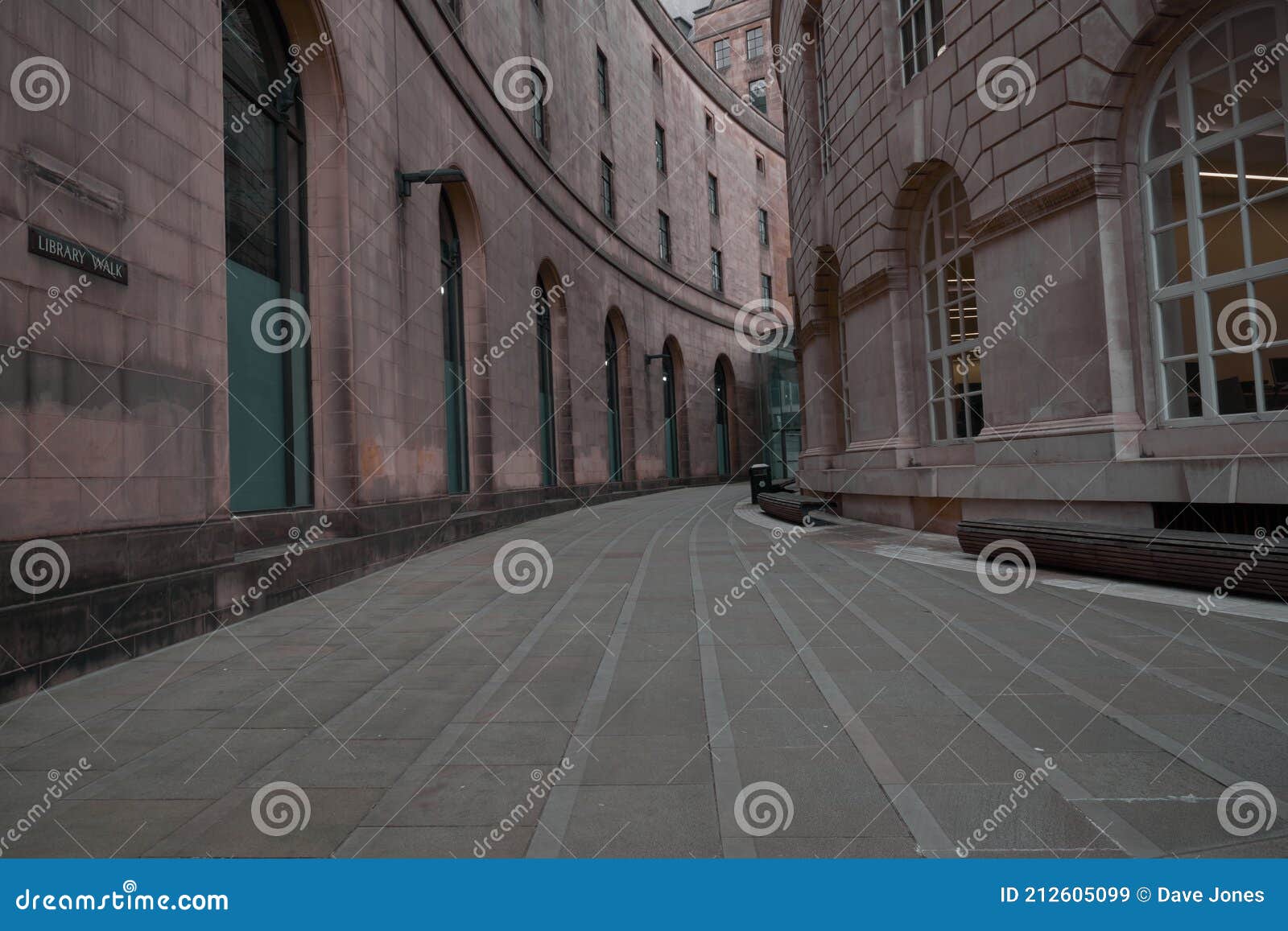 Library Walkway in Manchester City Centre Stock Image - Image of alley ...