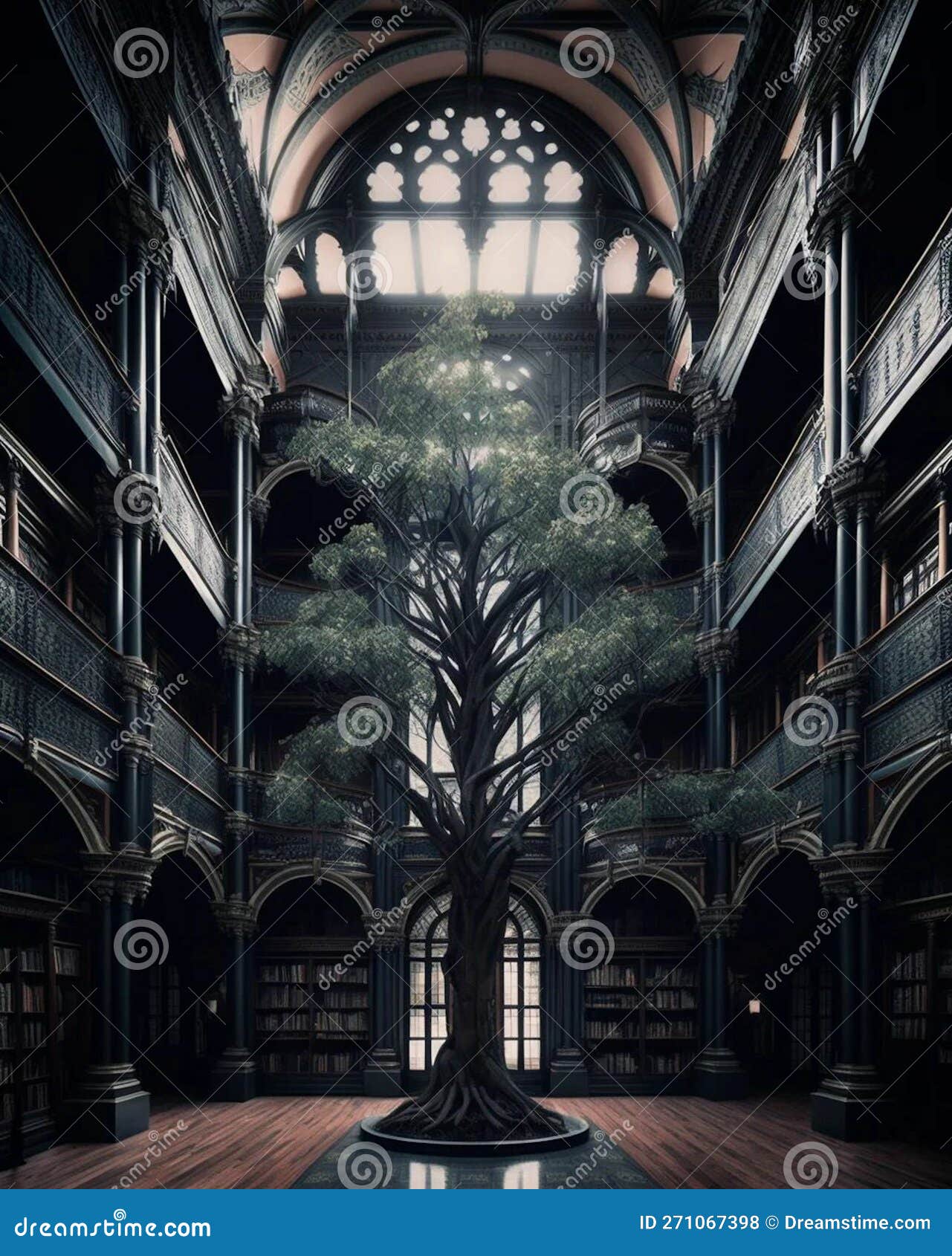 The Library of the Week : the Tree of Life Stock Photo - Image of city ...