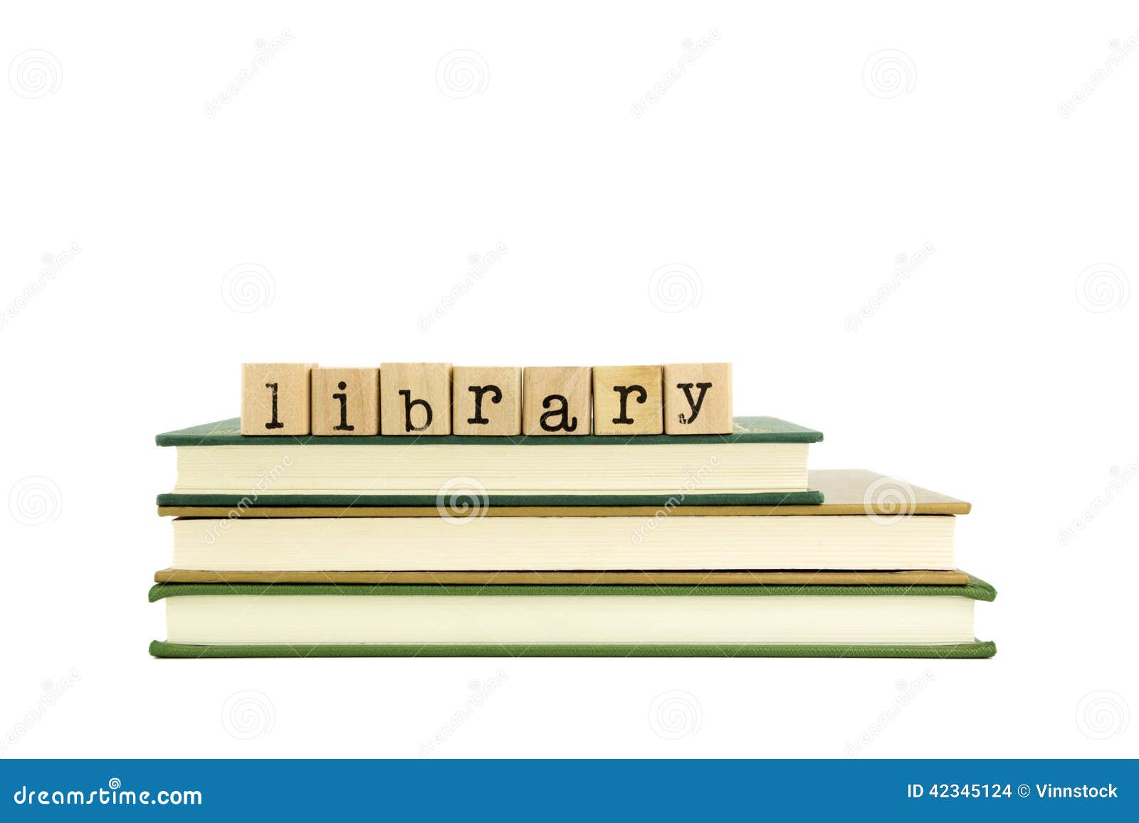 Library Word on Wood Stamps and Books Stock Photo - Image of maintain ...