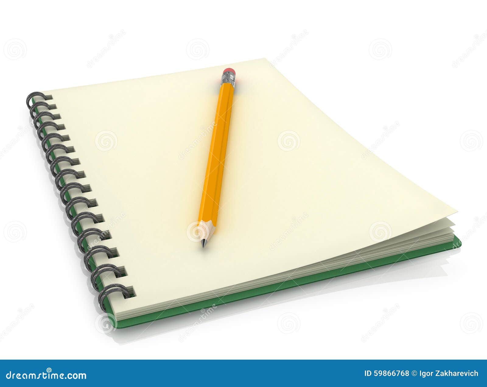 Libreta con el lápiz stock de ilustración. Ilustración de tinta - 59866768