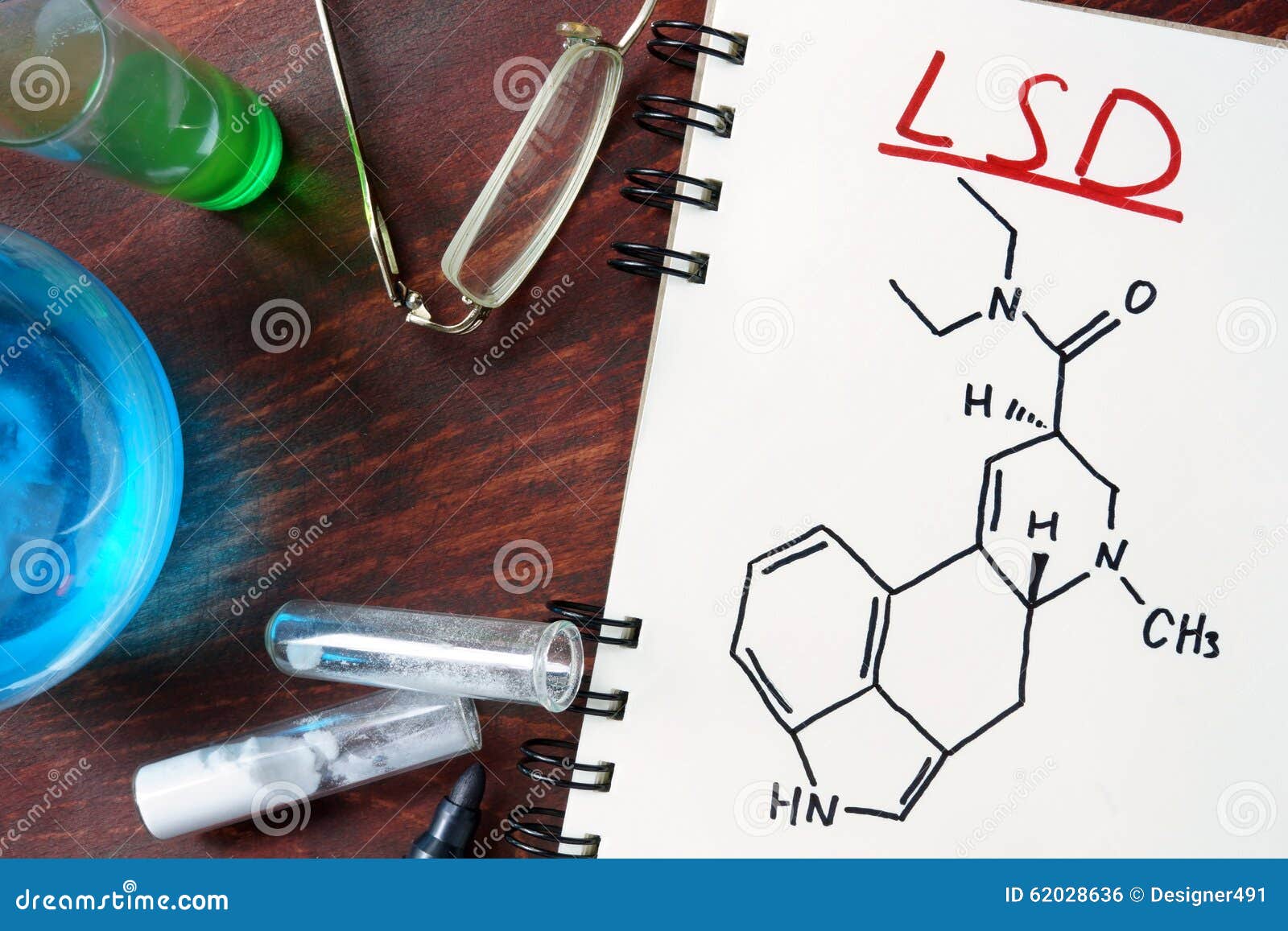 Libreta Con La Fórmula Química Del Lsd Foto de archivo - Imagen de ...