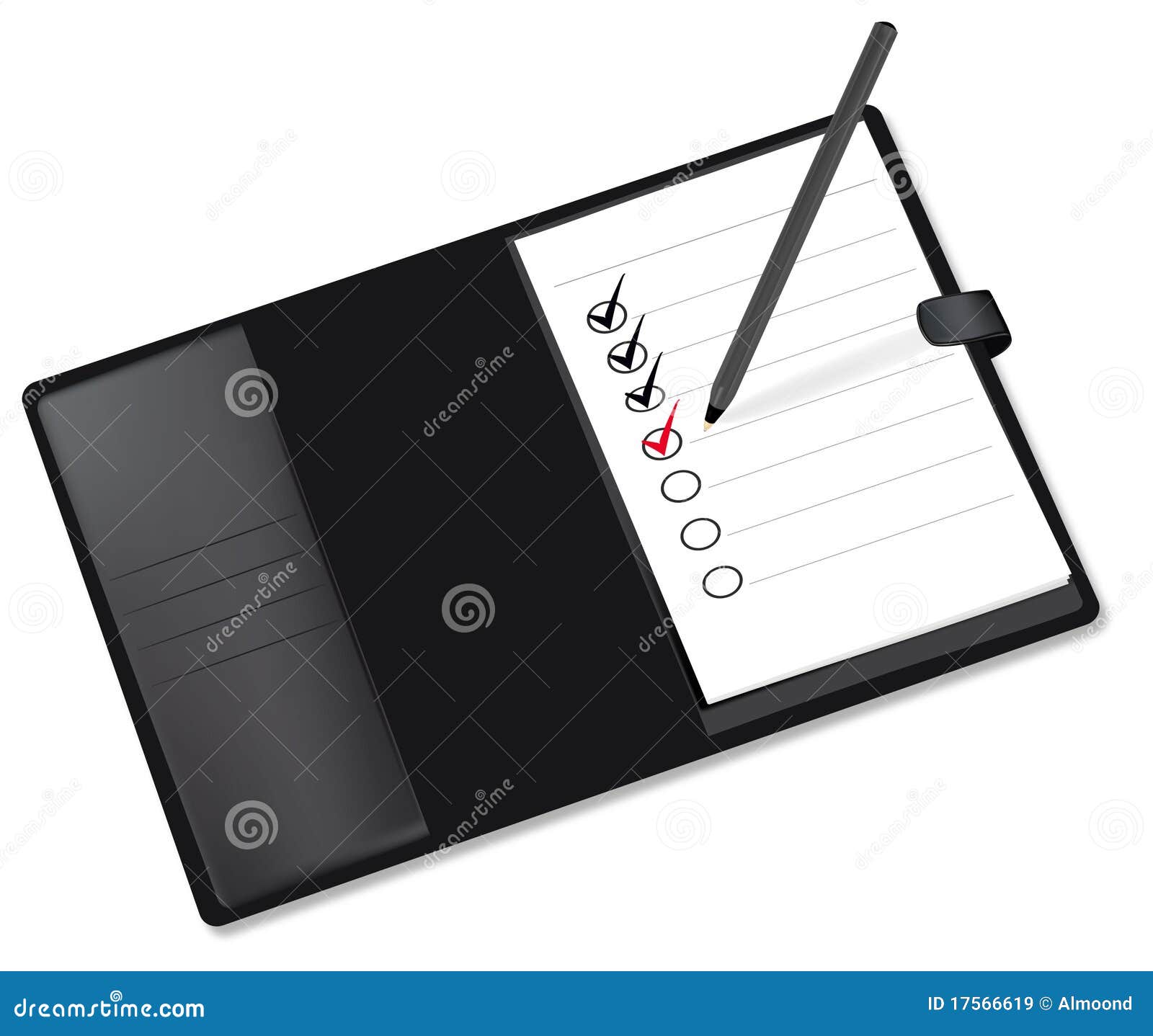 Libreta Con Los Check-boxes. Ilustración del Vector - Ilustración de ...