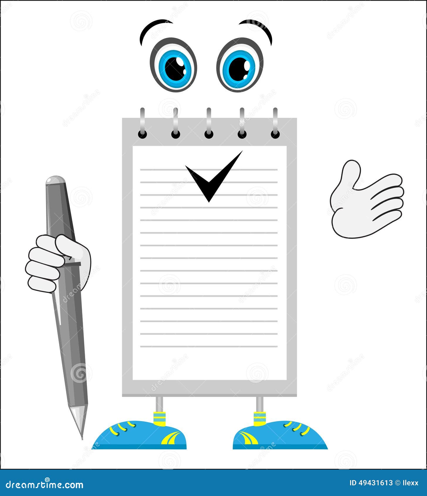 Libreta Del Personaje De Dibujos Animados Stock de ilustración ...