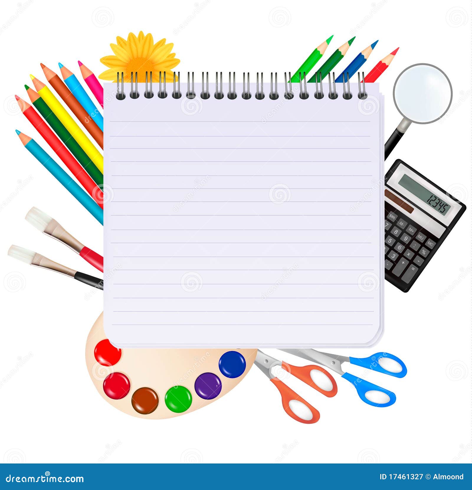 Libreta Espiral Con Las Fuentes De Escuela. Vector. Ilustración del ...