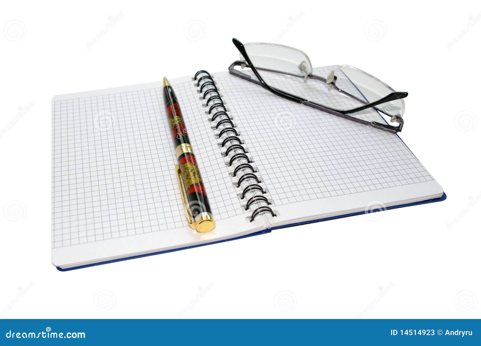 Libreta, pluma y vidrios imagen de archivo. Imagen de libro - 14514923