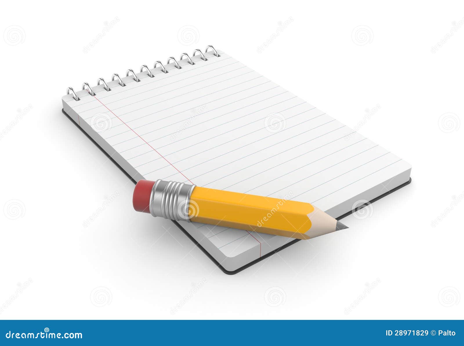 Libreta y lápiz stock de ilustración. Ilustración de copybook - 28971829