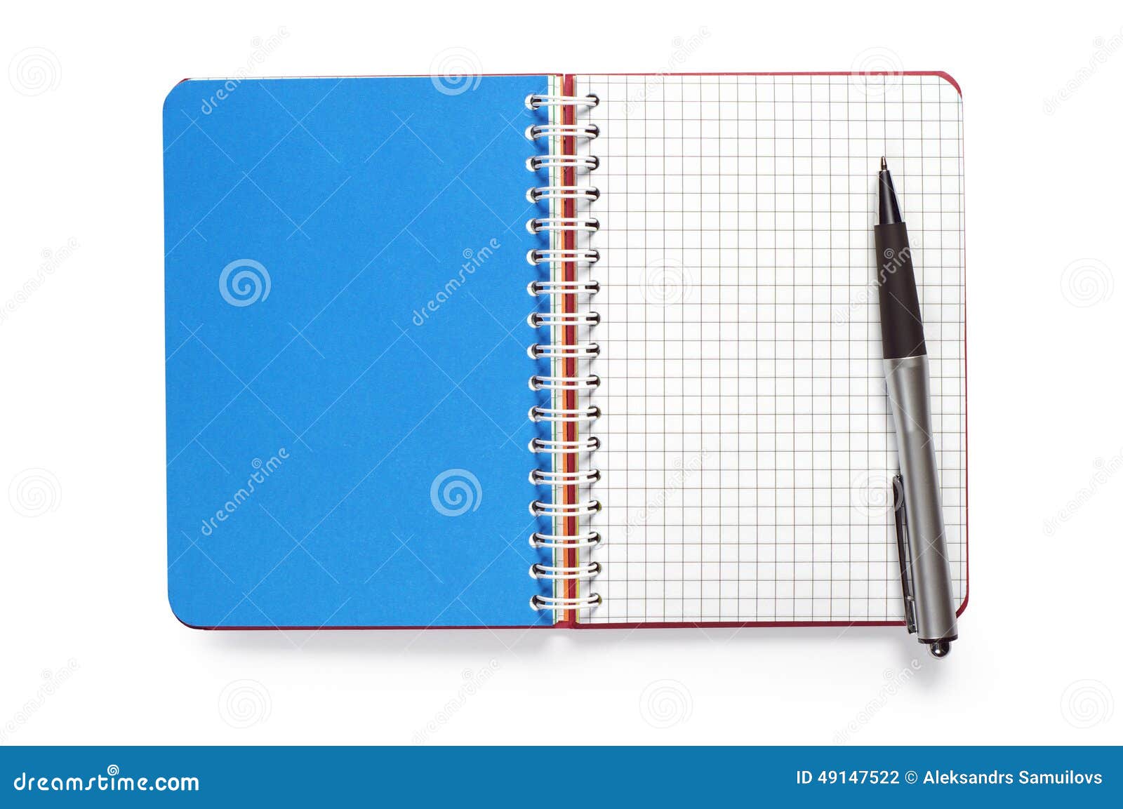 Libreta y pluma abiertas foto de archivo. Imagen de azul - 49147522