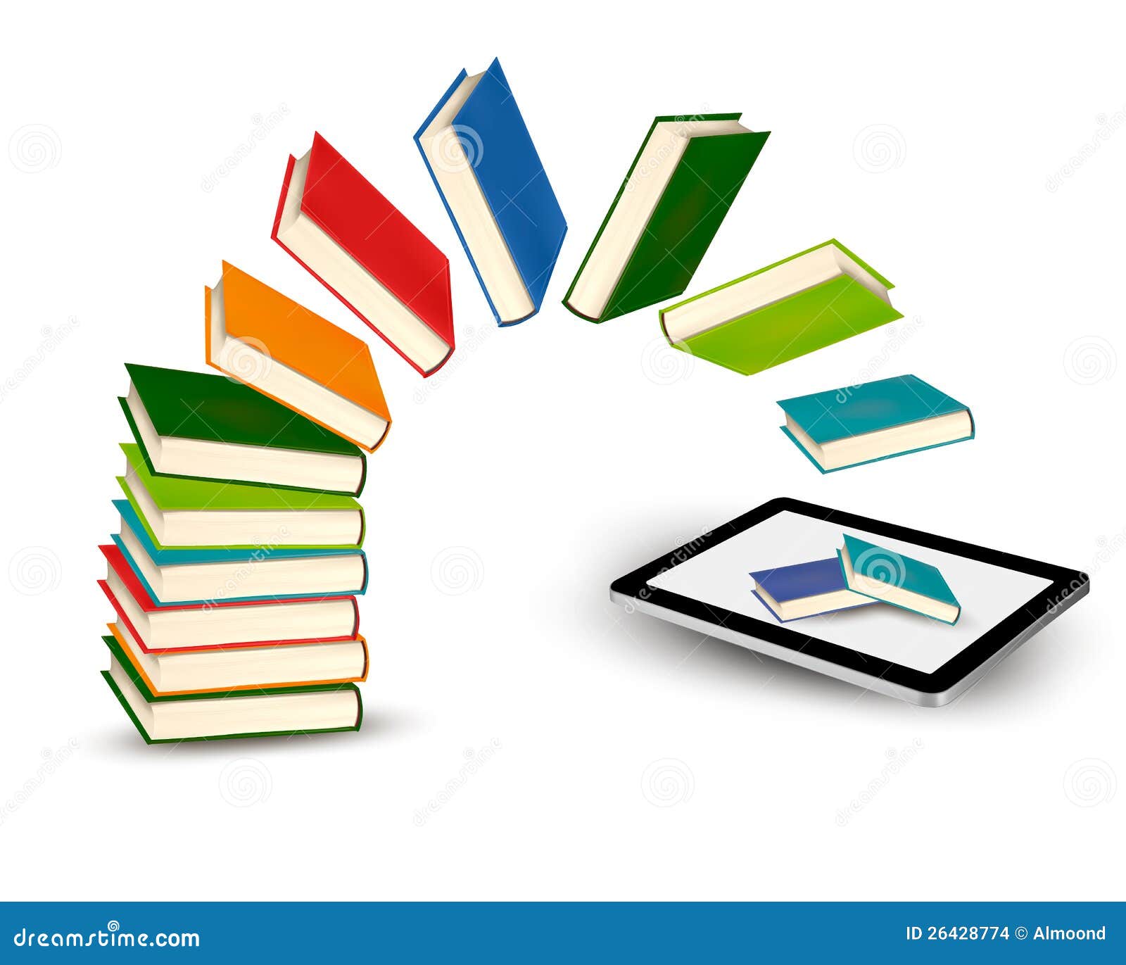 Libri Che Volano in Un Ridurre in Pani Illustrazione Vettoriale ...