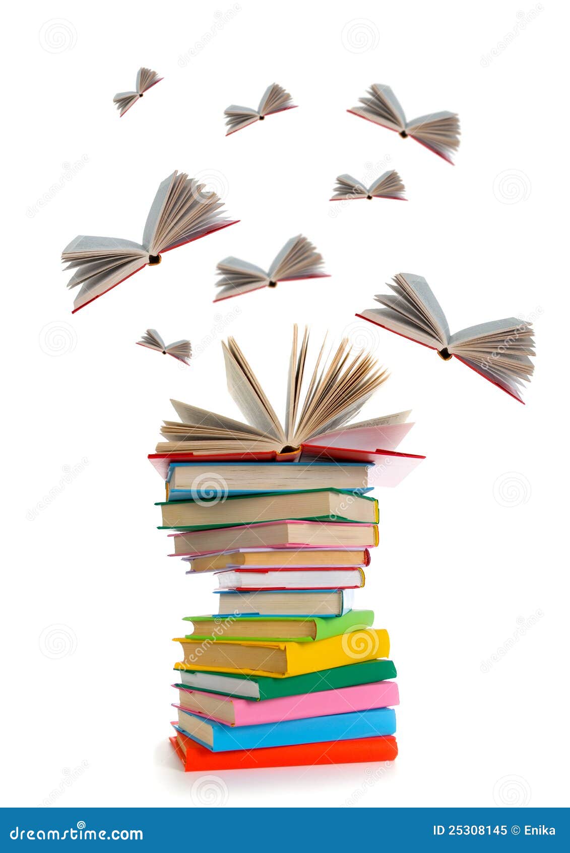 Libri di volo immagine stock. Immagine di bianco, rosso - 25308145