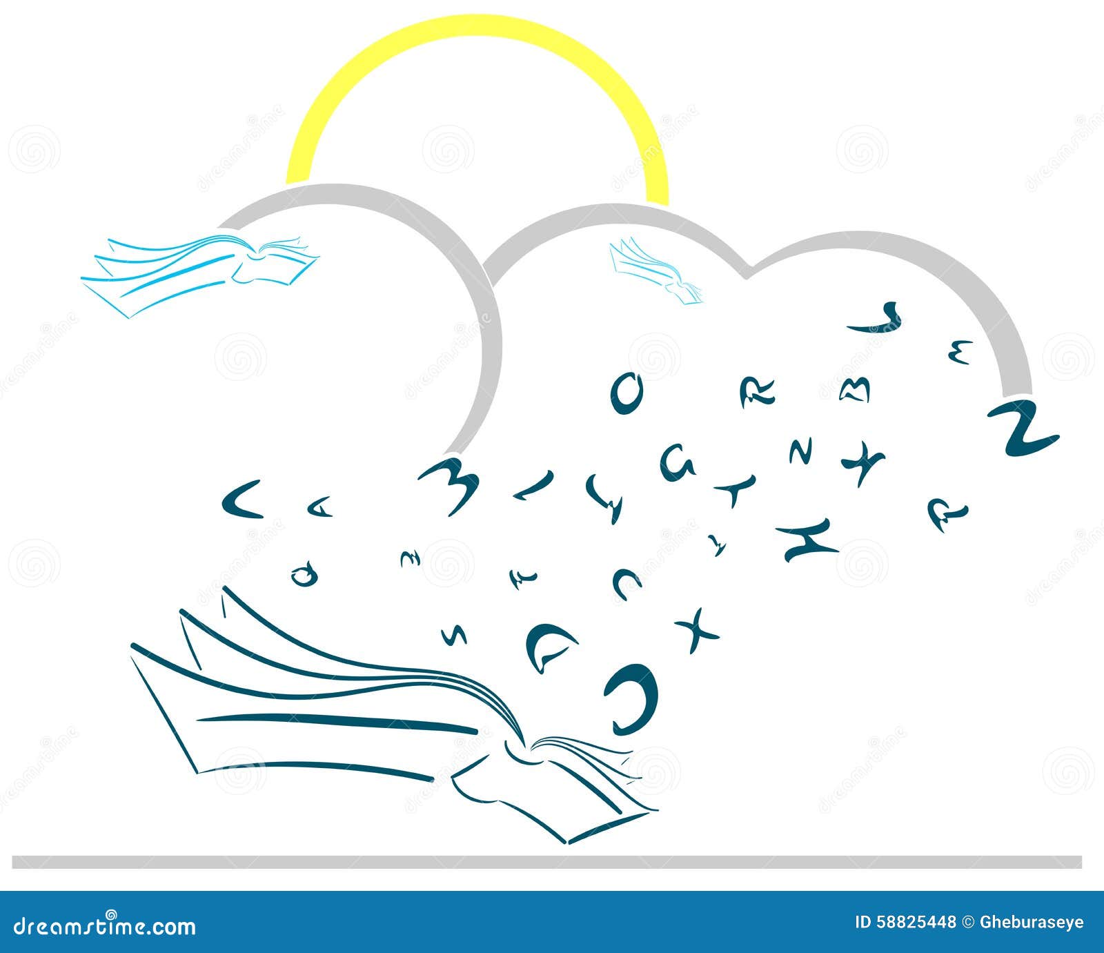 Libri Stilizzati Con Le Lettere Di Dancing Isolate Illustrazione ...