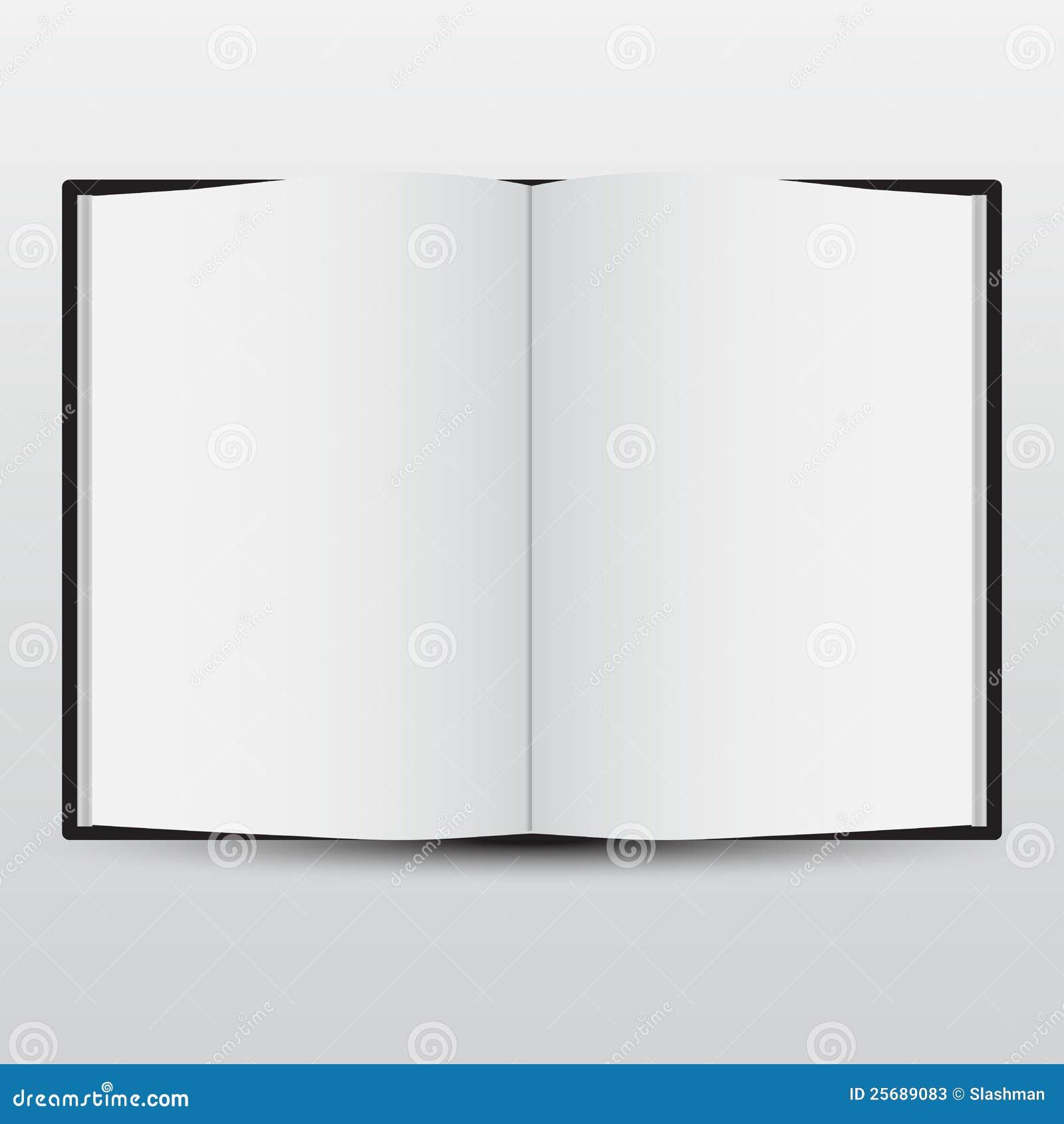 Libro Abierto Blanco Con Las Paginaciones En Blanco. Vector ...