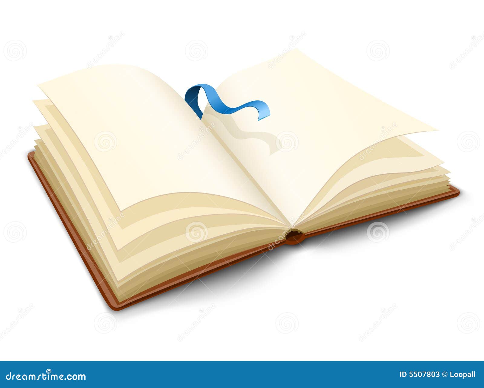 Libro Abierto Vector Con Las Paginaciones En Blanco Ilustración del ...