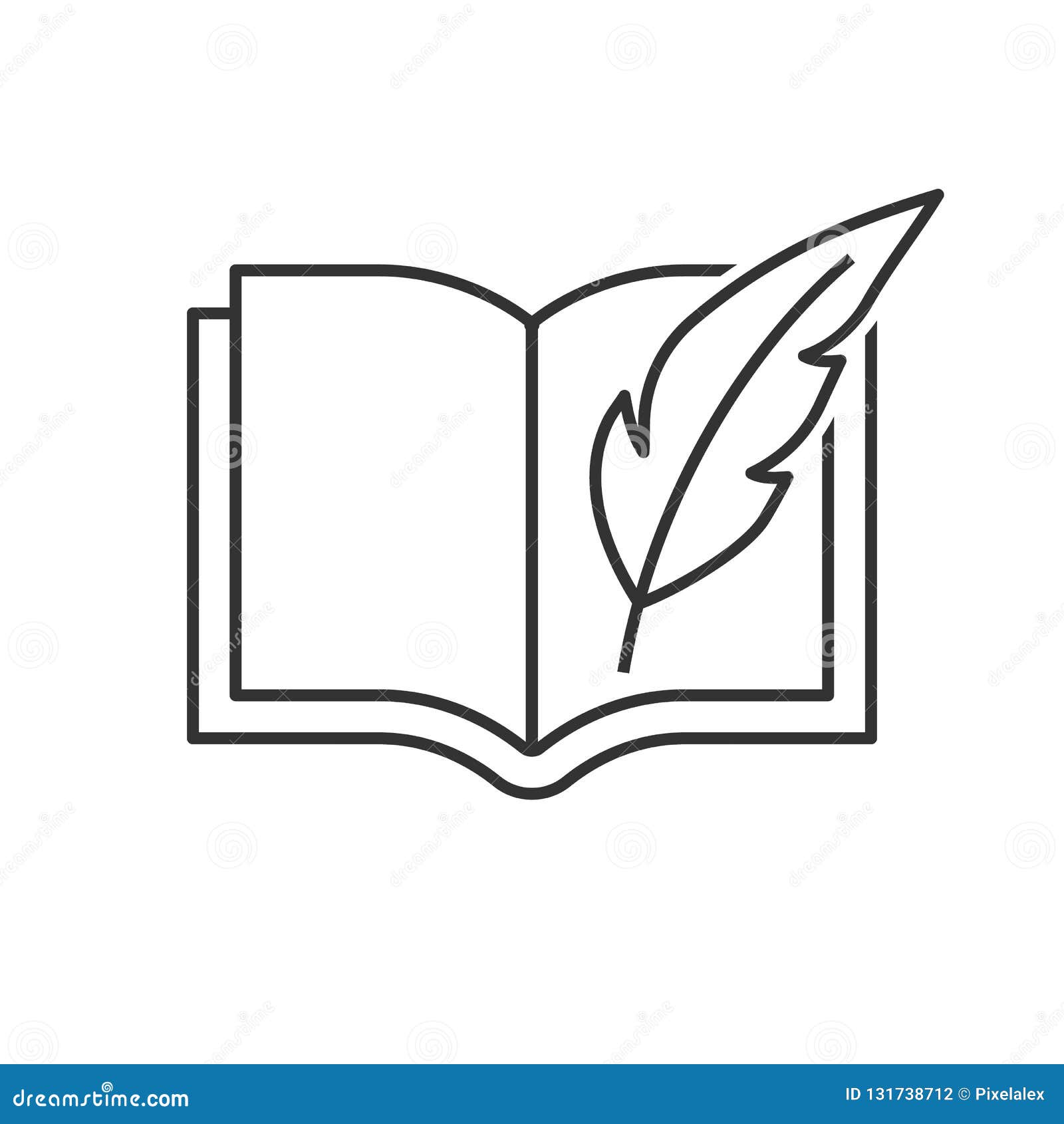 Libro Con La Pluma De La Pluma Ilustración del Vector - Ilustración de ...