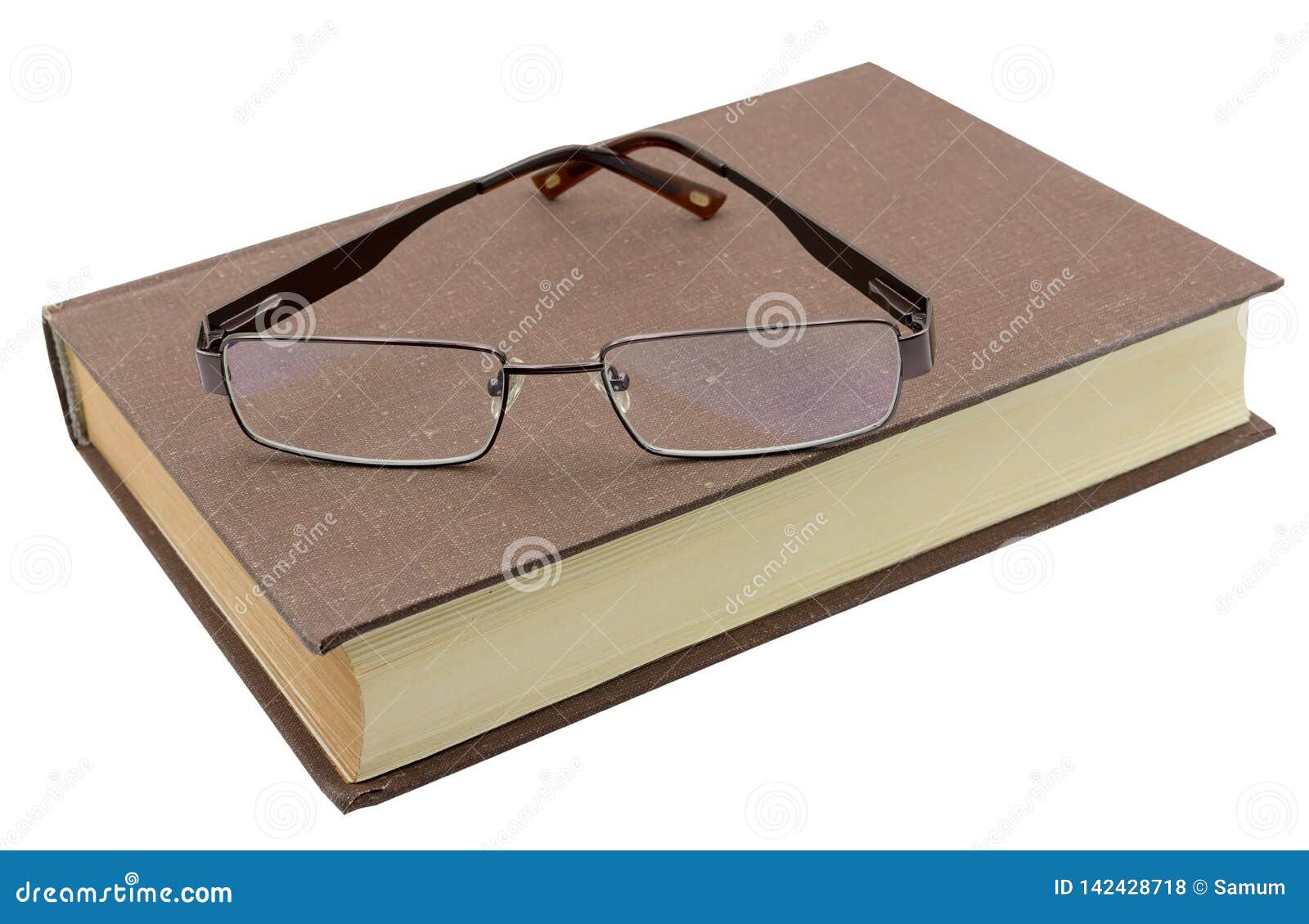 Libro Con Las Lentes En Un Blanco Foto de archivo - Imagen de anteojos ...