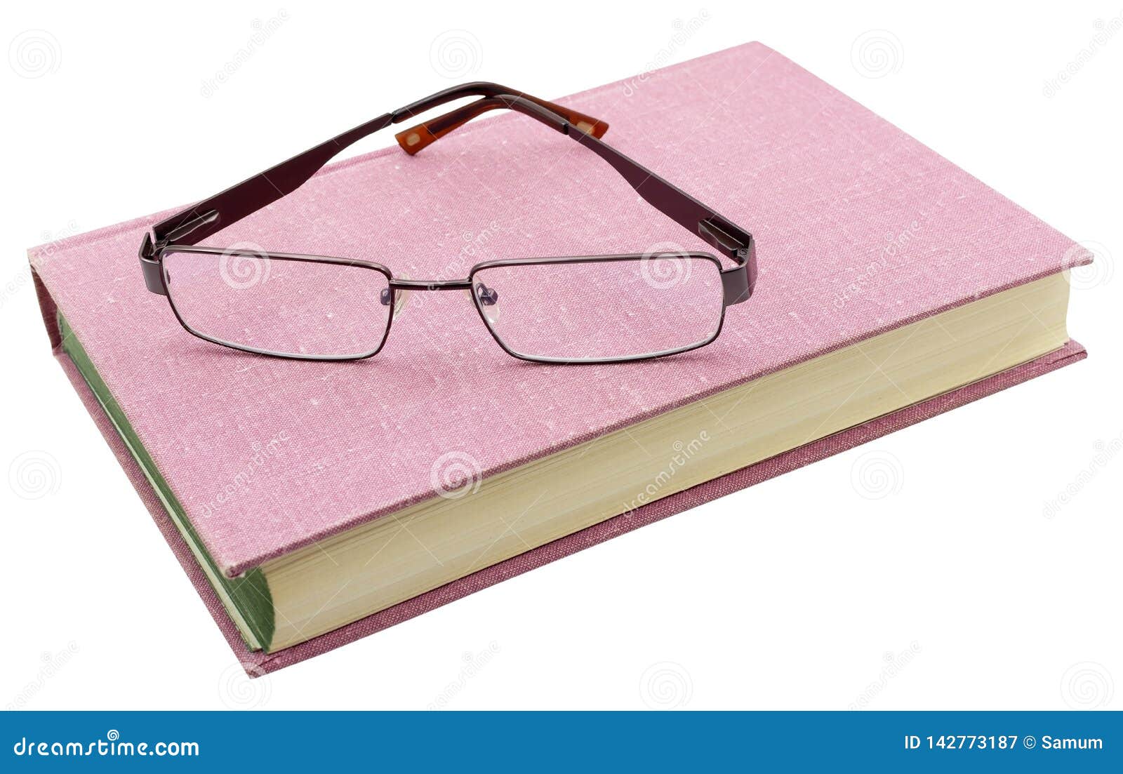 Libro Con Las Lentes En Un Blanco Imagen de archivo - Imagen de papel ...