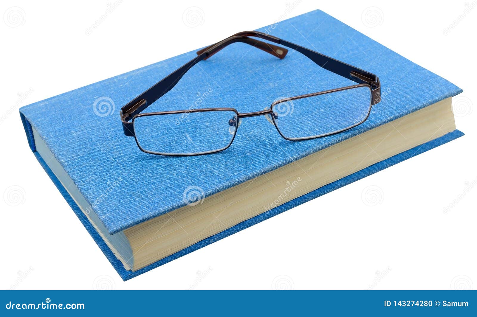 Libro Con Las Lentes En Un Blanco Foto de archivo - Imagen de ...