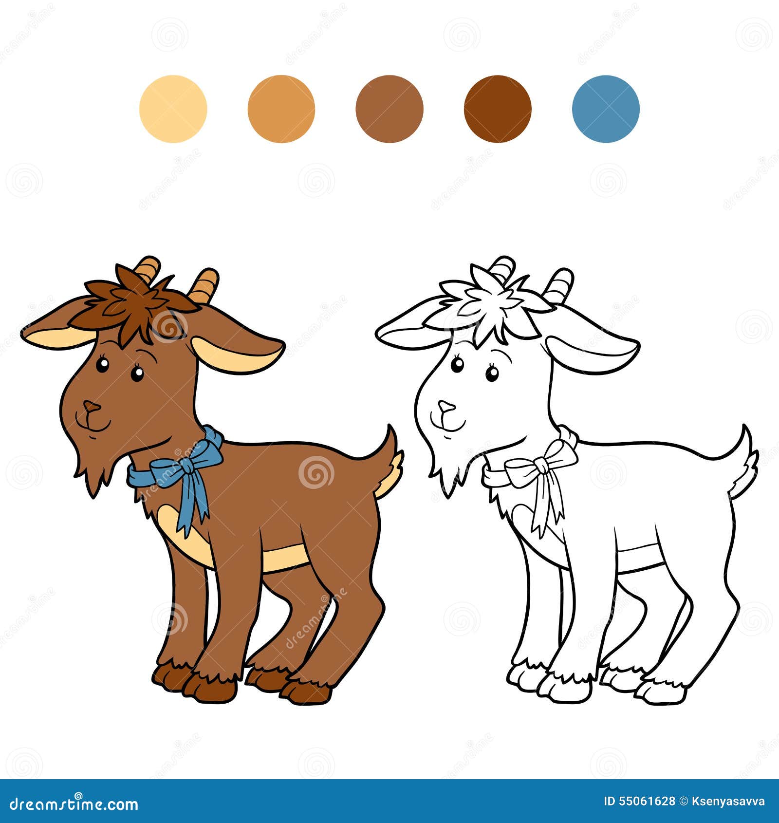 Libro da colorare (capra) illustrazione vettoriale. Illustrazione di ...