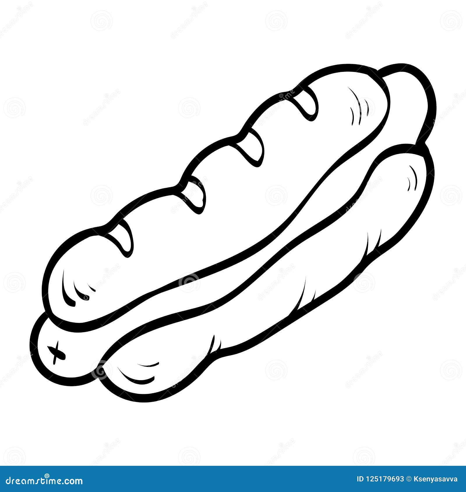Libro da colorare, hot dog illustrazione vettoriale. Illustrazione di ...