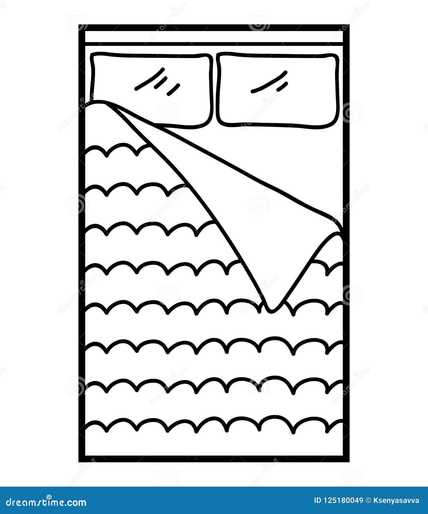 Libro da colorare, letto illustrazione vettoriale. Illustrazione di ...