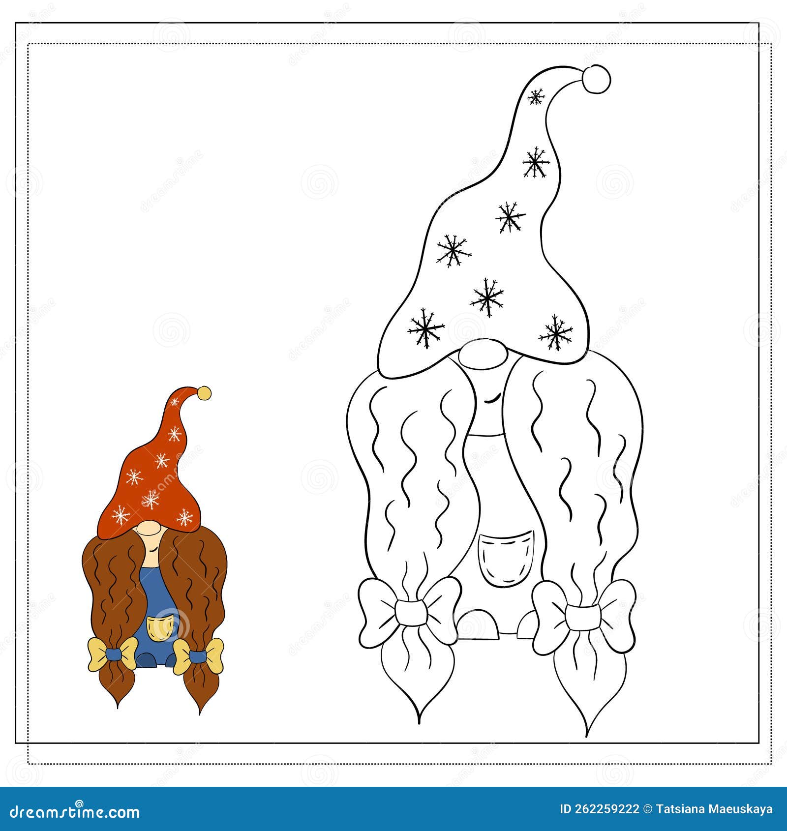 Libro Da Colorare Per Bambini. Nano Nano Illustrazione Vettoriale ...