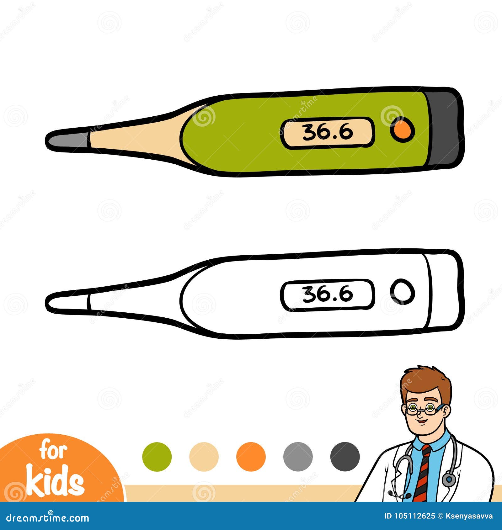 Libro Da Colorare, Termometro Illustrazione Vettoriale - Illustrazione ...