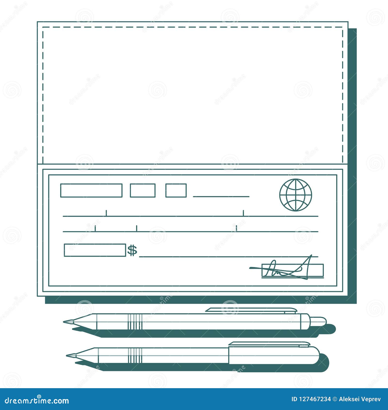 Libro De Cheque En El Fondo Blanco Ilustración del Vector - Ilustración ...