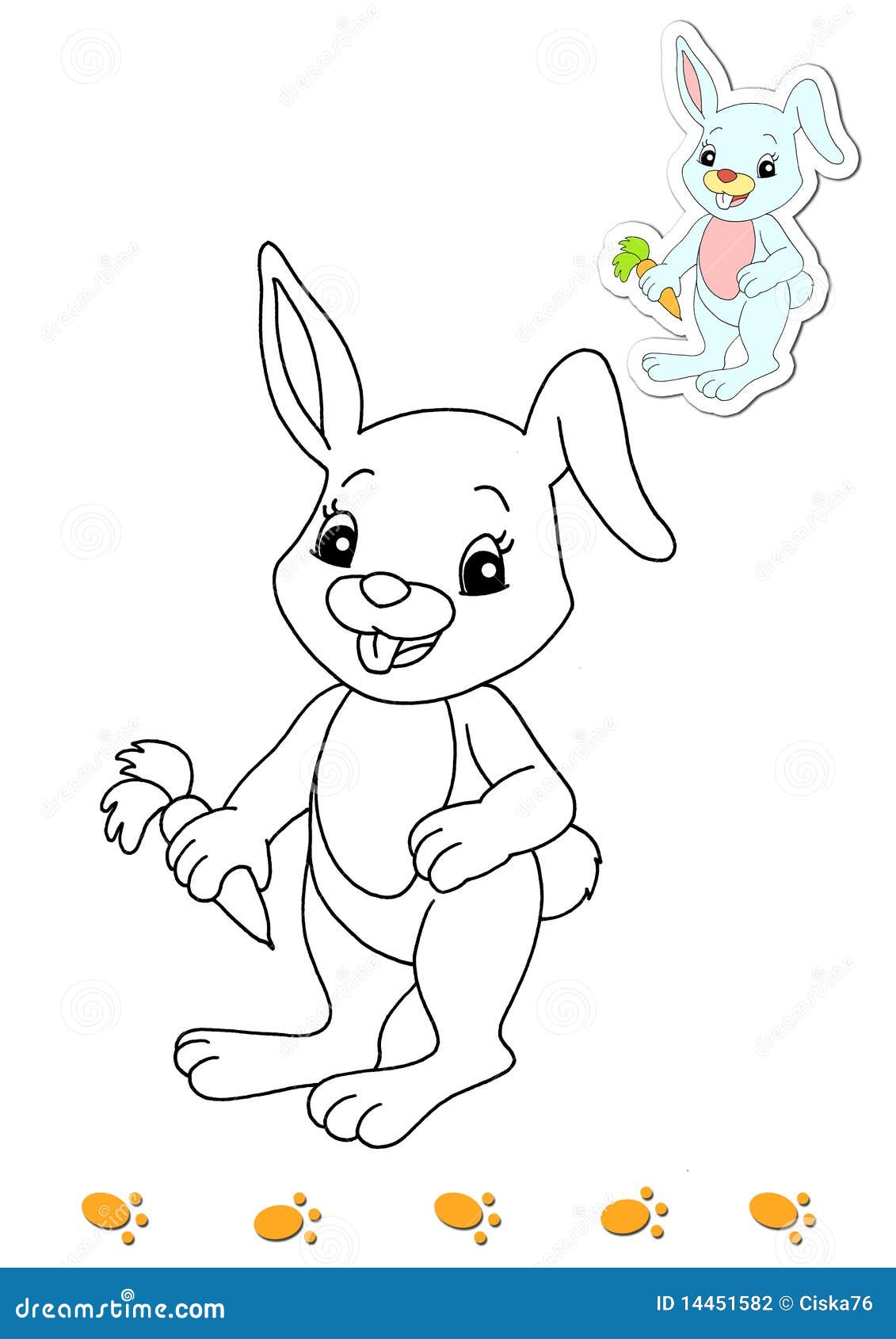 Libro De Colorante De Los Animales 13 - Conejo Stock de ilustración ...