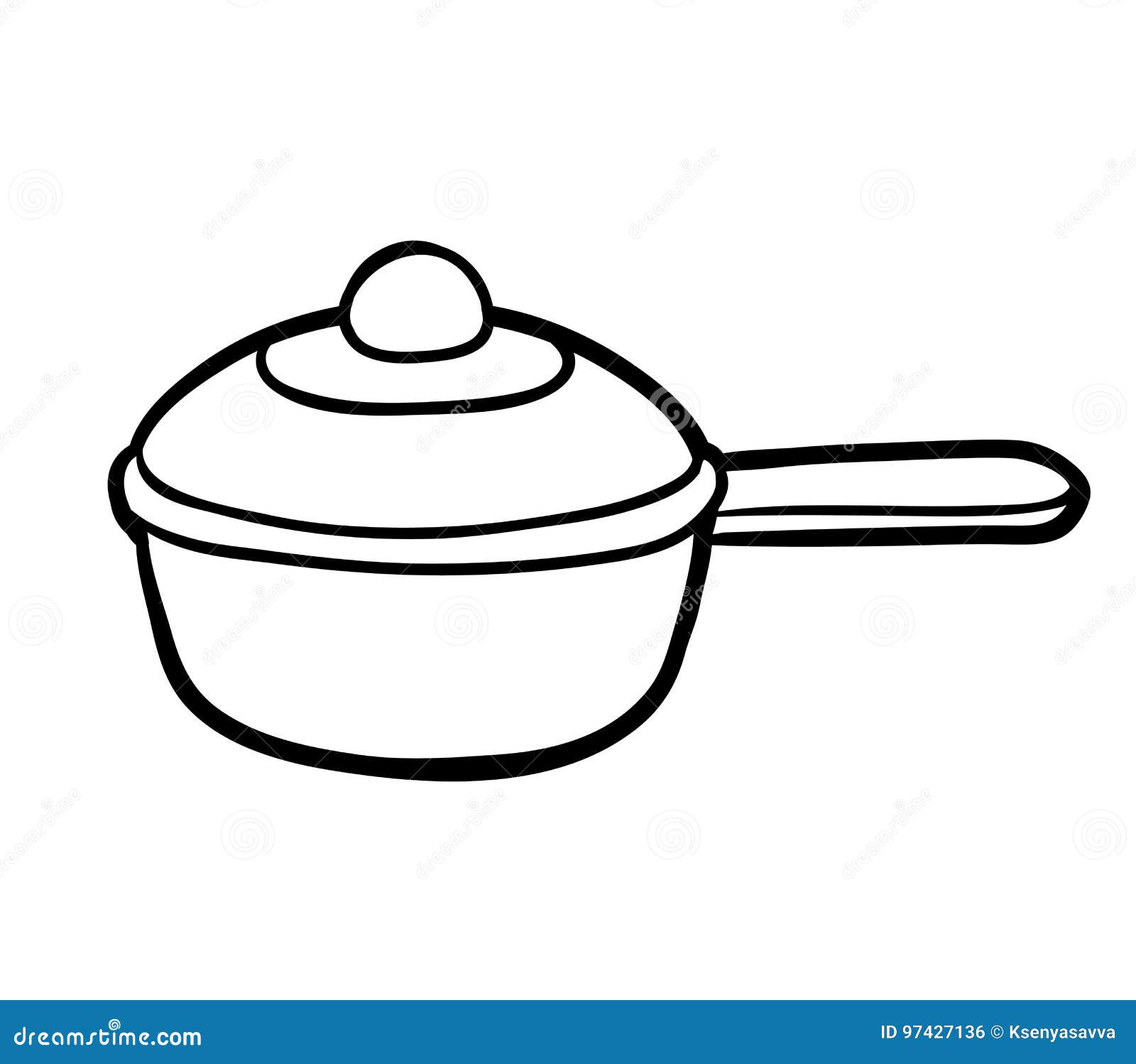 Libro de colorear, cazo ilustración del vector. Ilustración de ...