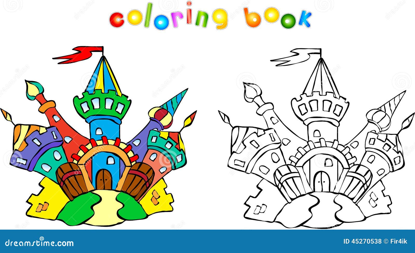 Libro De Colorear Colorido Divertido Del Castillo Ilustración del ...