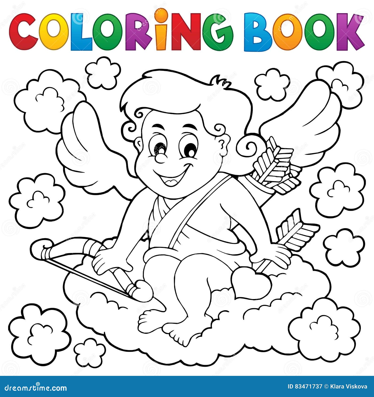 Libro De Colorear Con El Cupido 3 Ilustración del Vector - Ilustración ...
