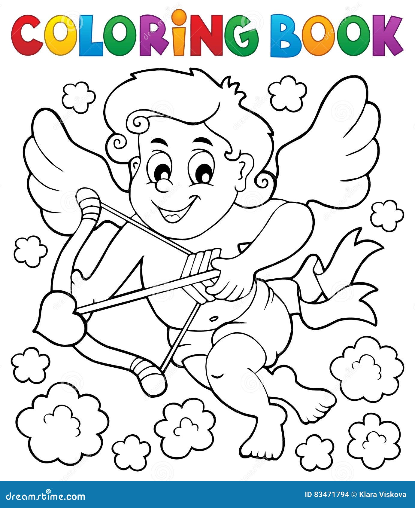 Libro De Colorear Con El Cupido 5 Ilustración del Vector - Ilustración ...