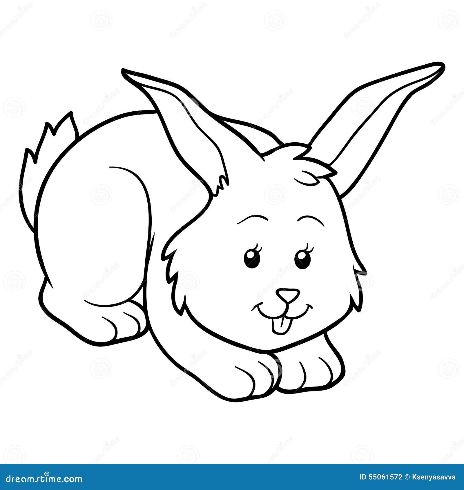 Libro de colorear (conejo) ilustración del vector. Ilustración de cubo ...