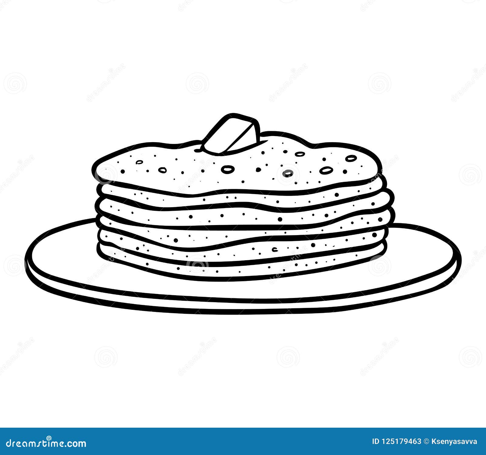 Libro de colorear, crepes ilustración del vector. Ilustración de brunch ...