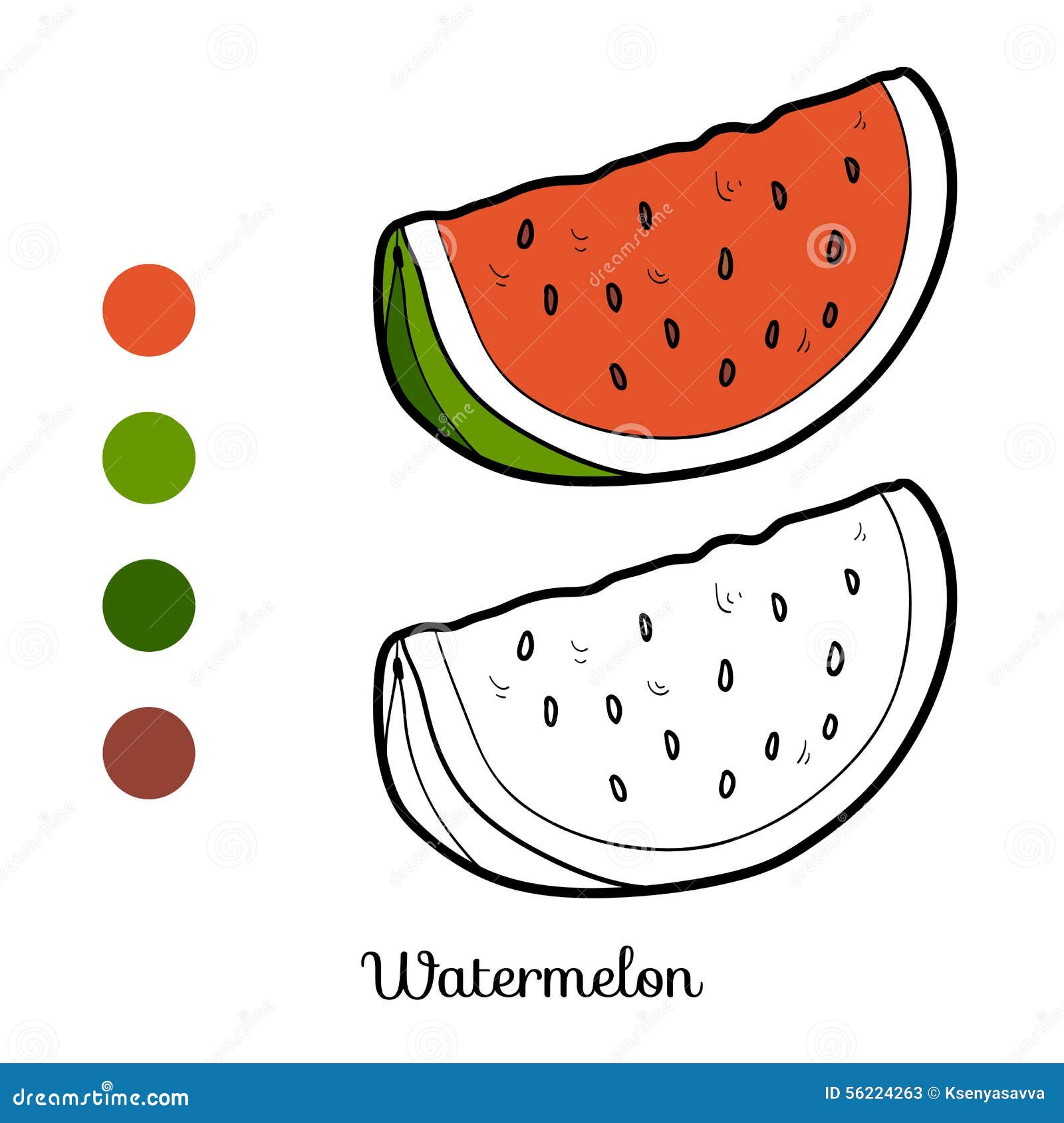 Sandia Para Colorear Ilustración De Página Para Colorear Rebanada De