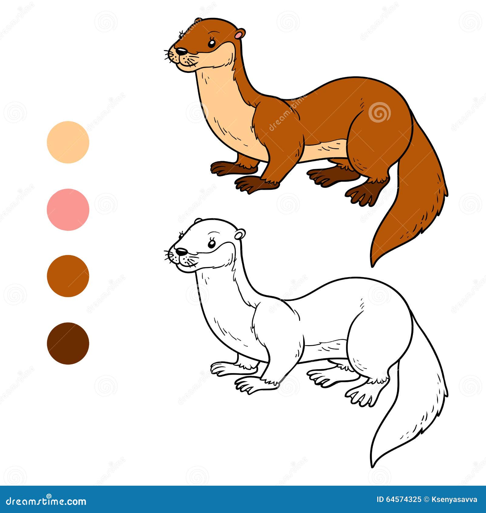 Libro de colorear (nutria) ilustración del vector. Ilustración de ...