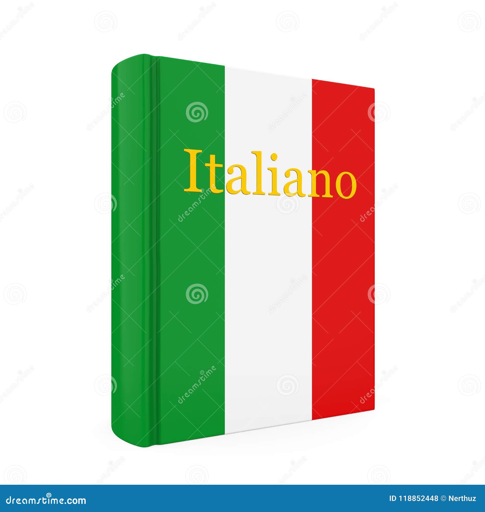 Libro Italiano Del Diccionario Aislado Stock de ilustración ...