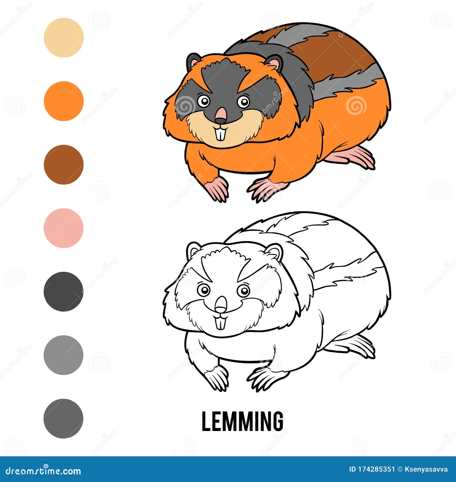 Libro Para Colorear Lemming Ilustración del Vector - Ilustración de ...