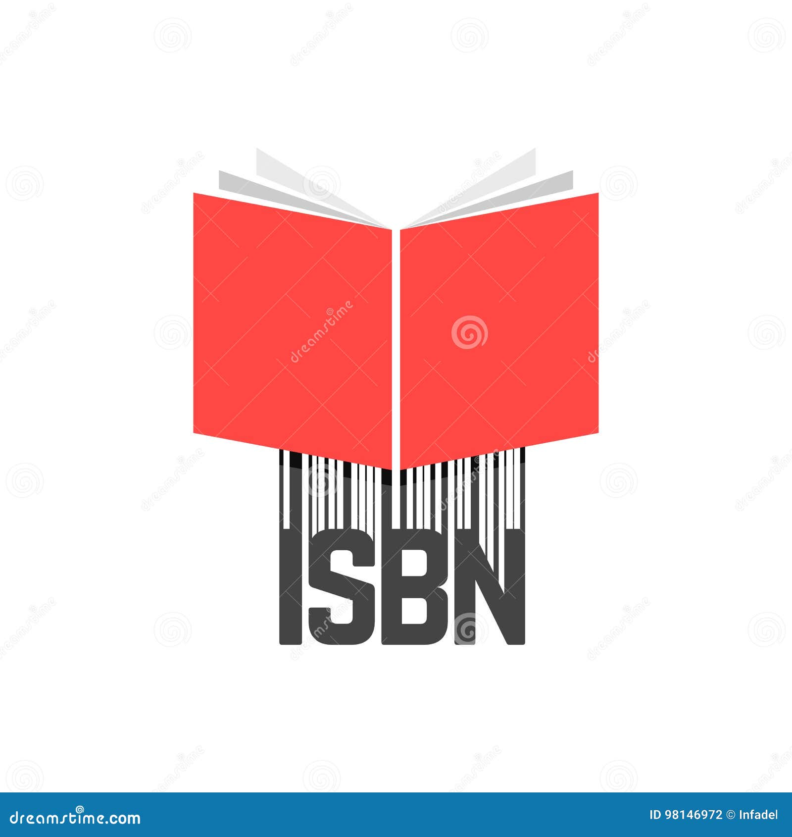 Libro Rosso Con Il Codice a Barre Del ISBN Illustrazione Vettoriale ...
