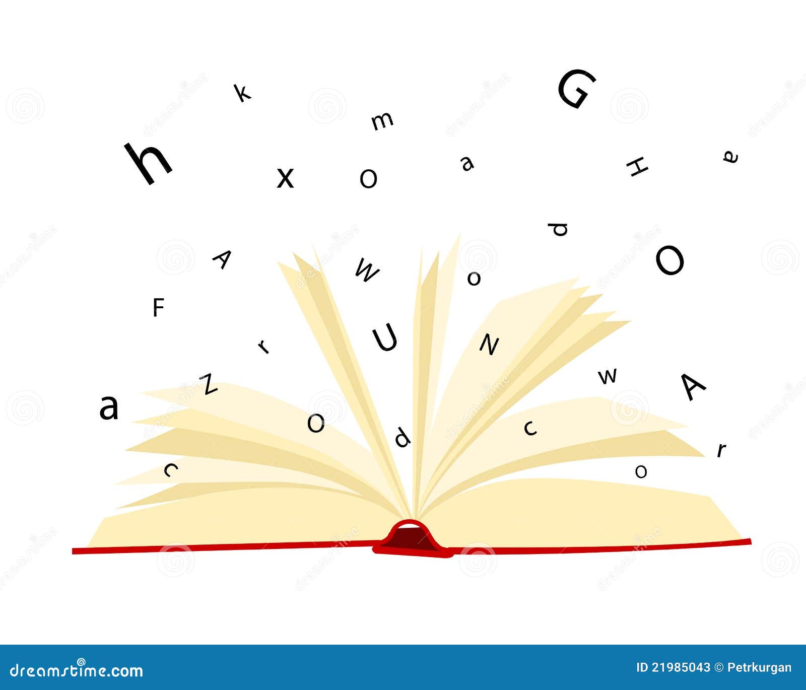 Libro y letras abiertos ilustración del vector. Ilustración de archivo ...