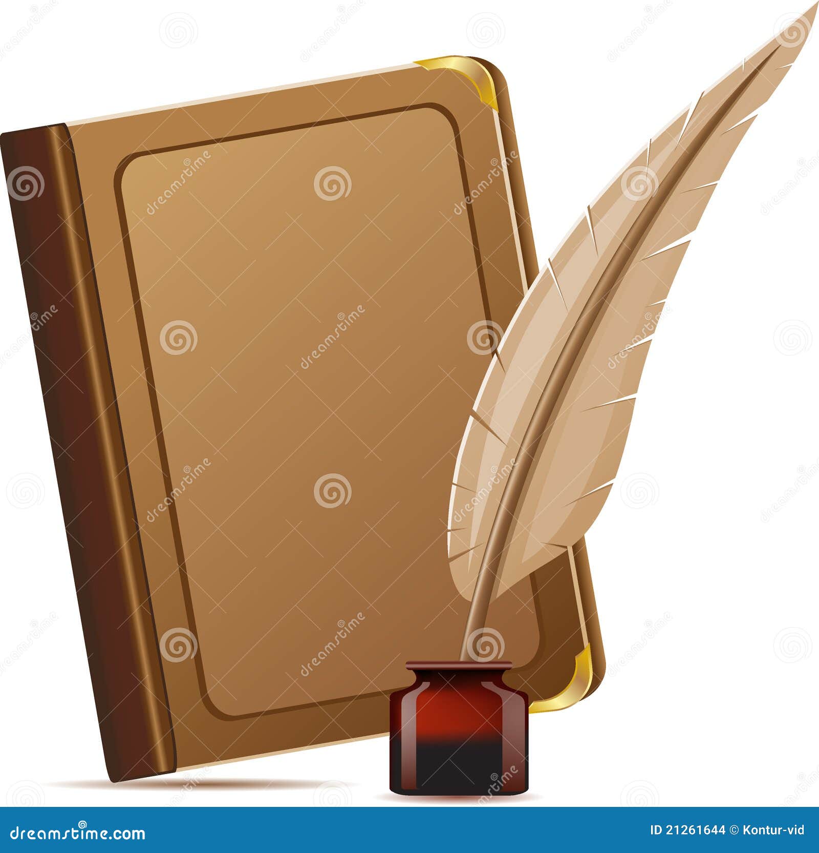 Libro Y Pluma Con Tintas Imagenes de archivo - Imagen: 21261644