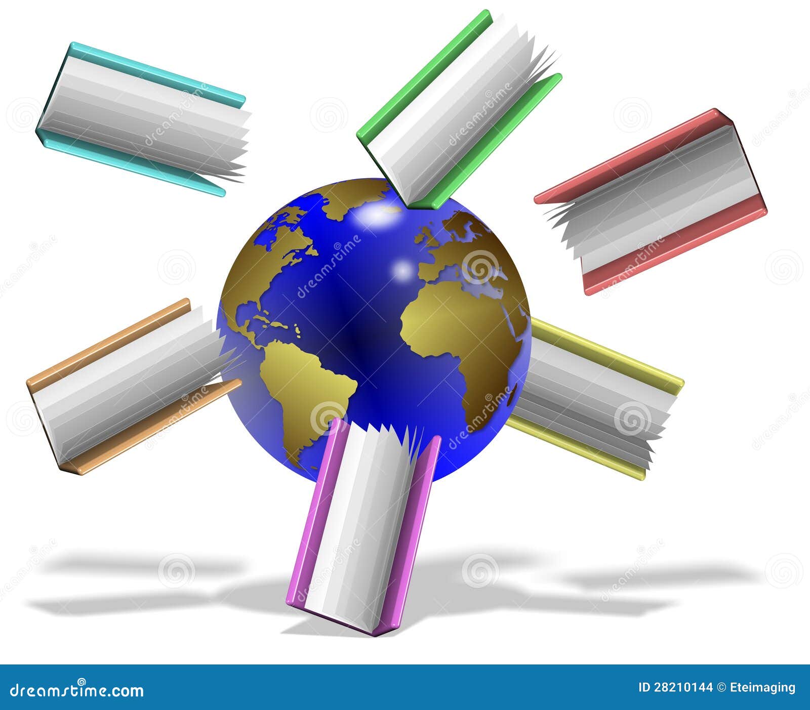 Libros alrededor del mundo stock de ilustración. Ilustración de hojas ...