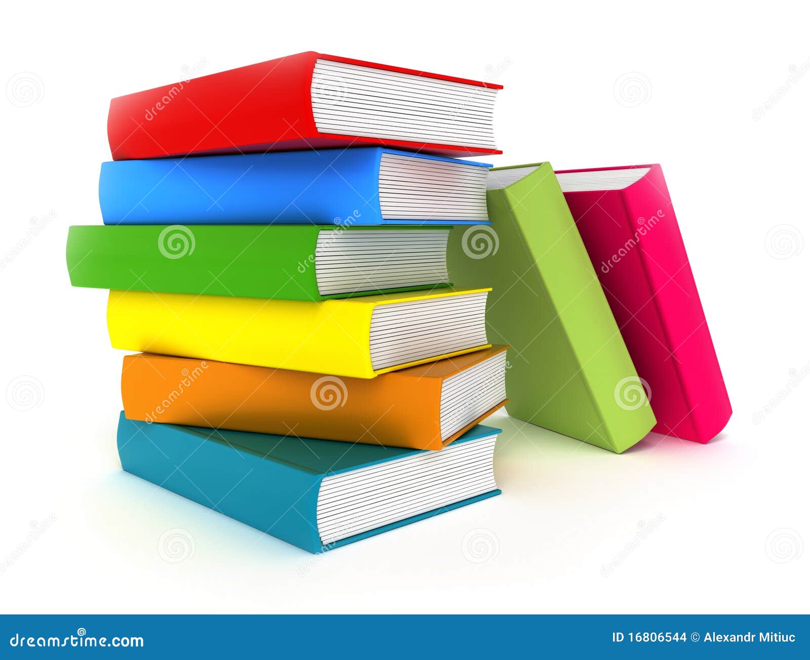 Libros Coloridos Aislados En Blanco Stock de ilustración - Ilustración ...