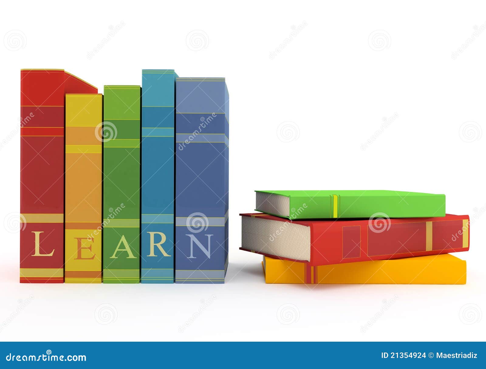 Libros Coloridos Para Aprender Stock de ilustración - Ilustración de ...