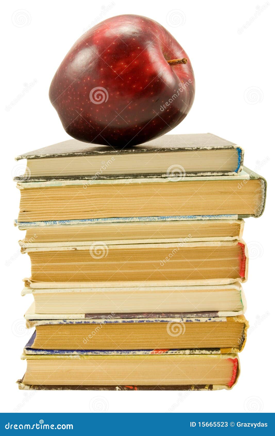 Libros con la manzana roja imagen de archivo. Imagen de imagen - 15665523